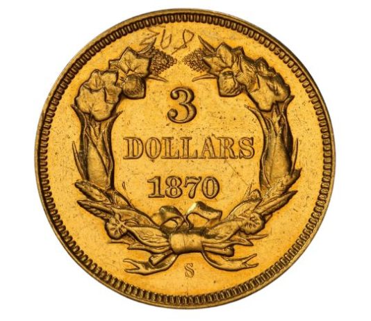 PCGS Coin of the Month:1870-S $3, PCGS SP50 | COINage Magazine